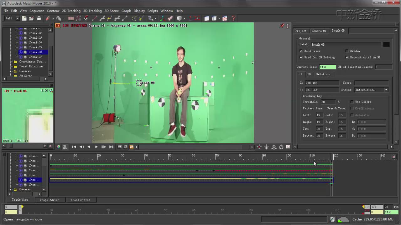 2.MatchMover点跟踪前景